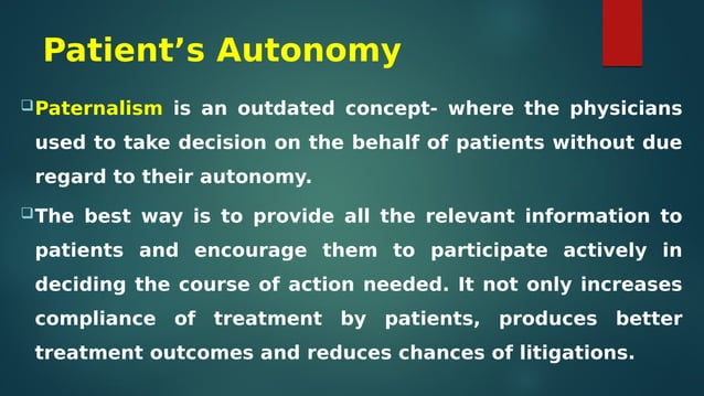 Bioethics- Case study on Autonomy and Decision making in medicine | PDF ...