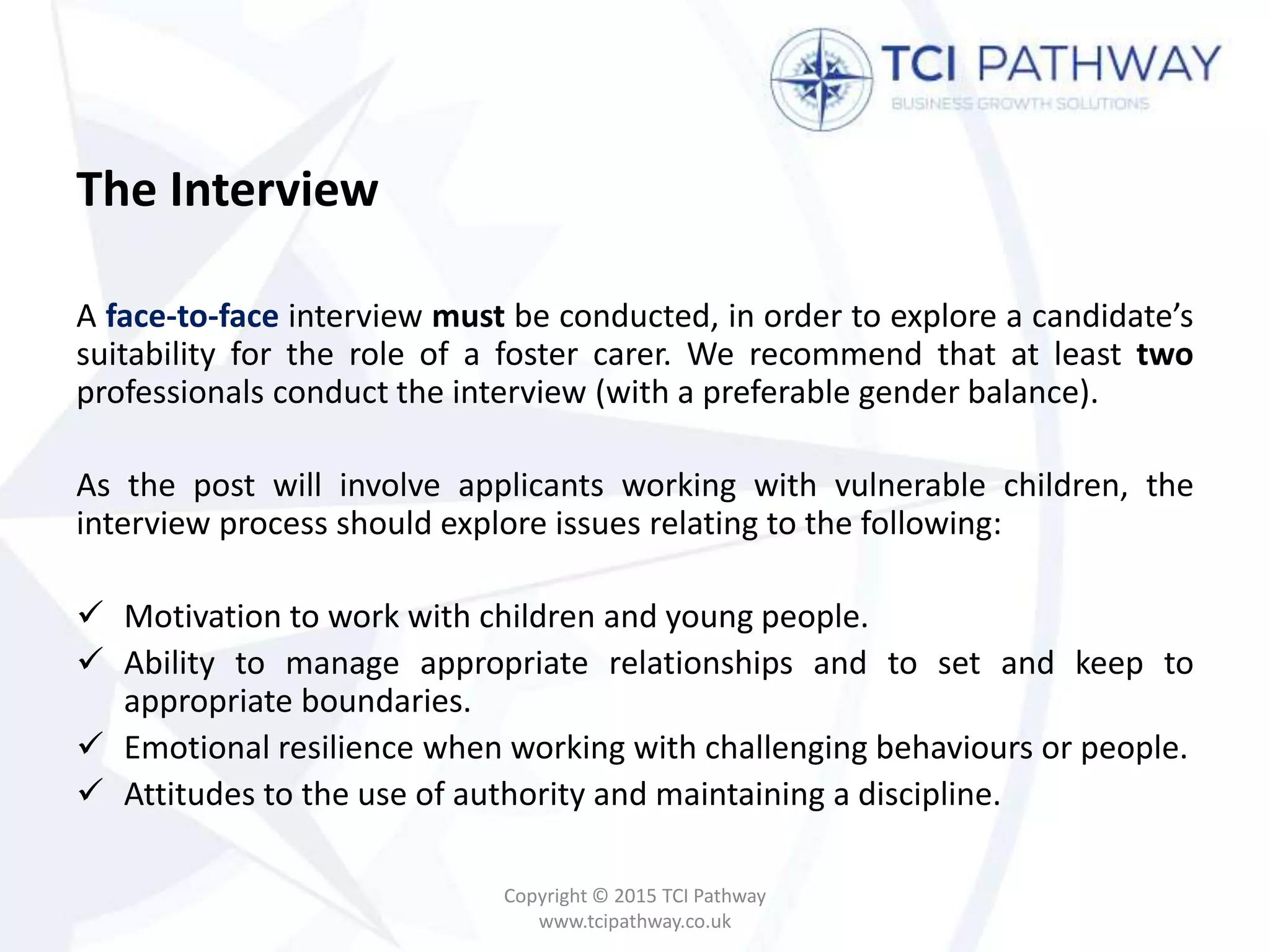 RECRUITMENT & SELECTION for a Foster Care Business | PPTX