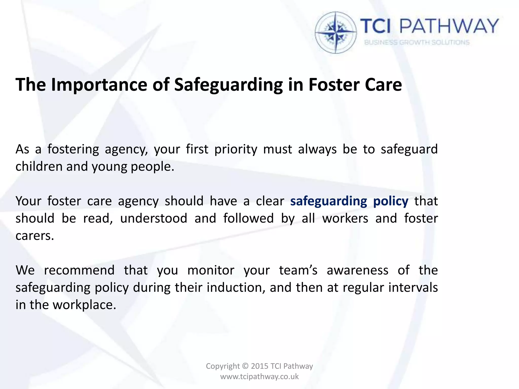 SAFEGUARDING CHILDREN in the Foster Care Industry | PPTX