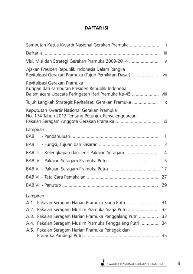 PP Pakaian Seragam Anggota Gerakan Pramuka Keputusan Kwartir Nasional ...