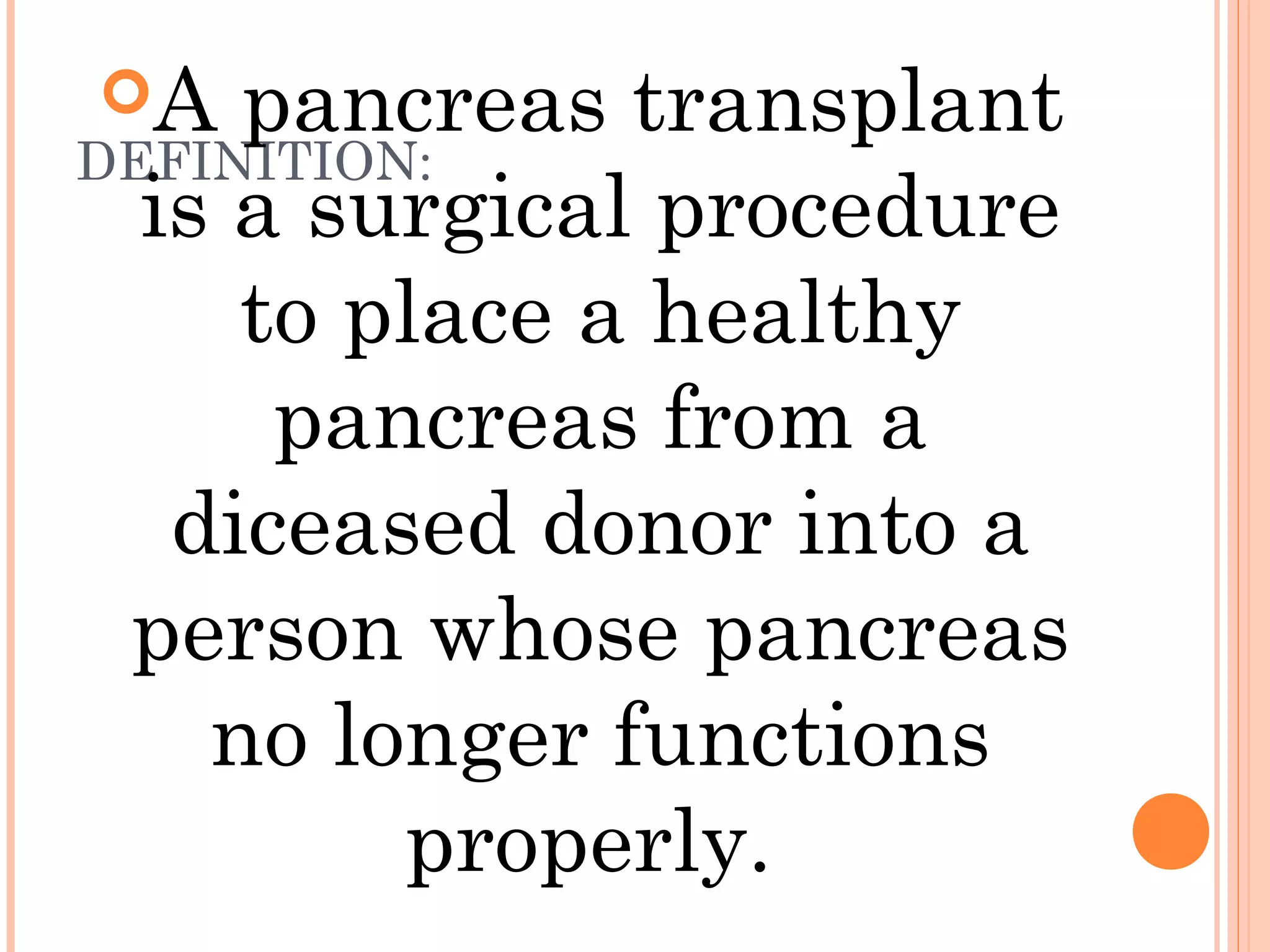 Pancreas transplant | PPT