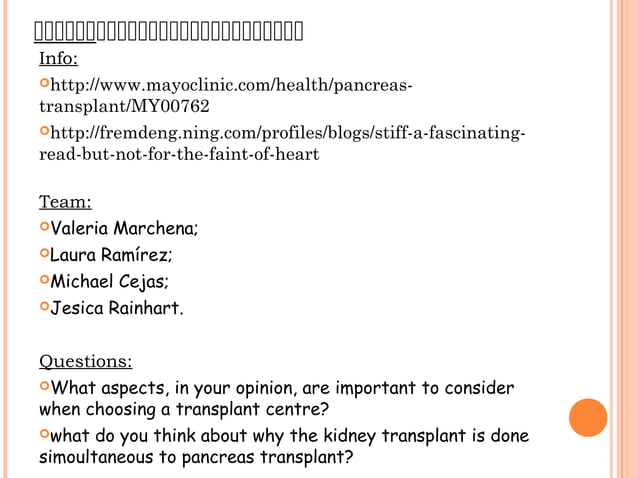 Pancreas transplant | PPT