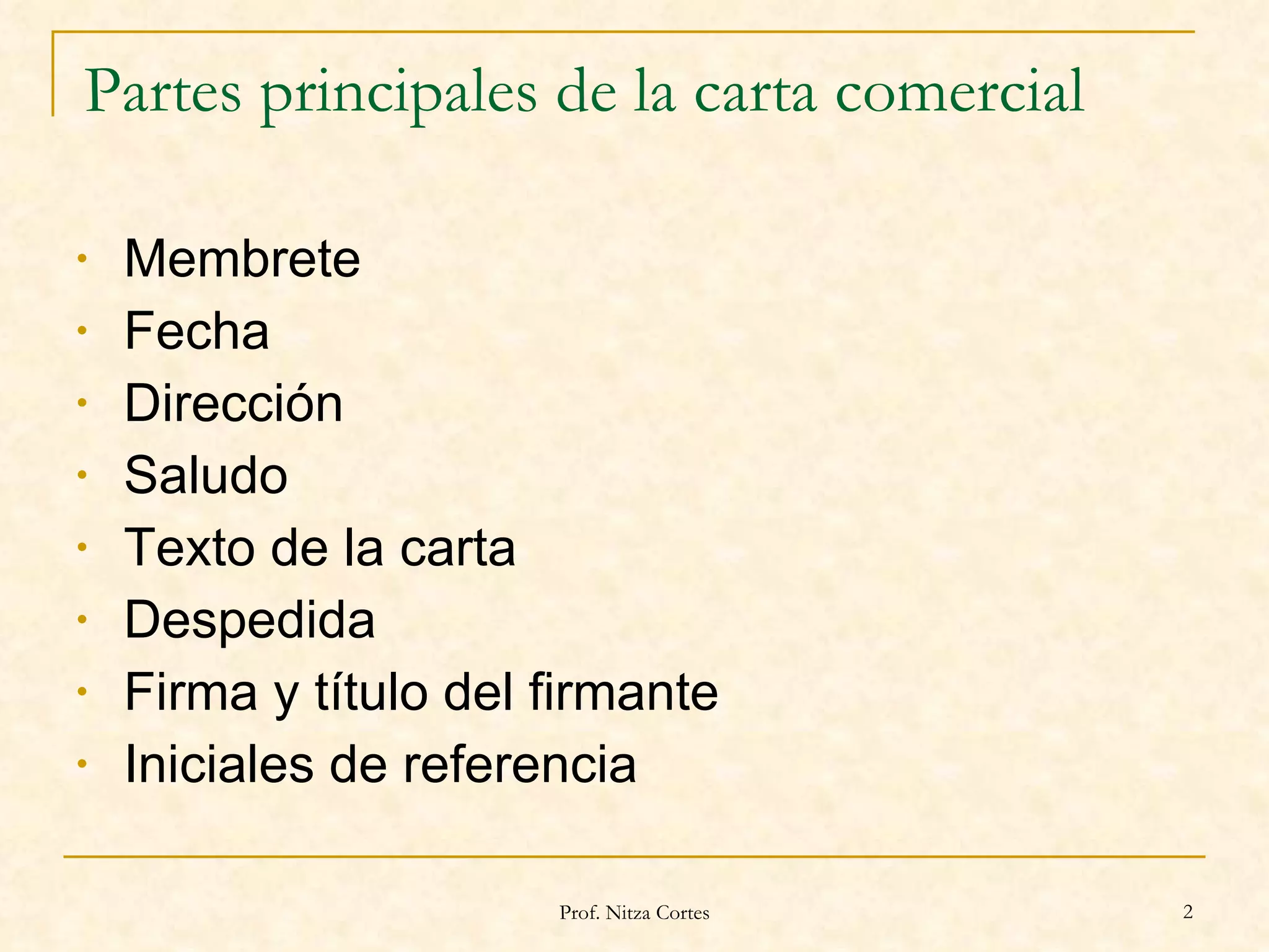 Partes de la carta | PPT