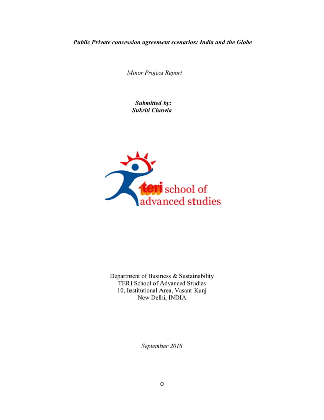 PPP concession agreement scenario india and globe final report- Sukriti chawla.pdf