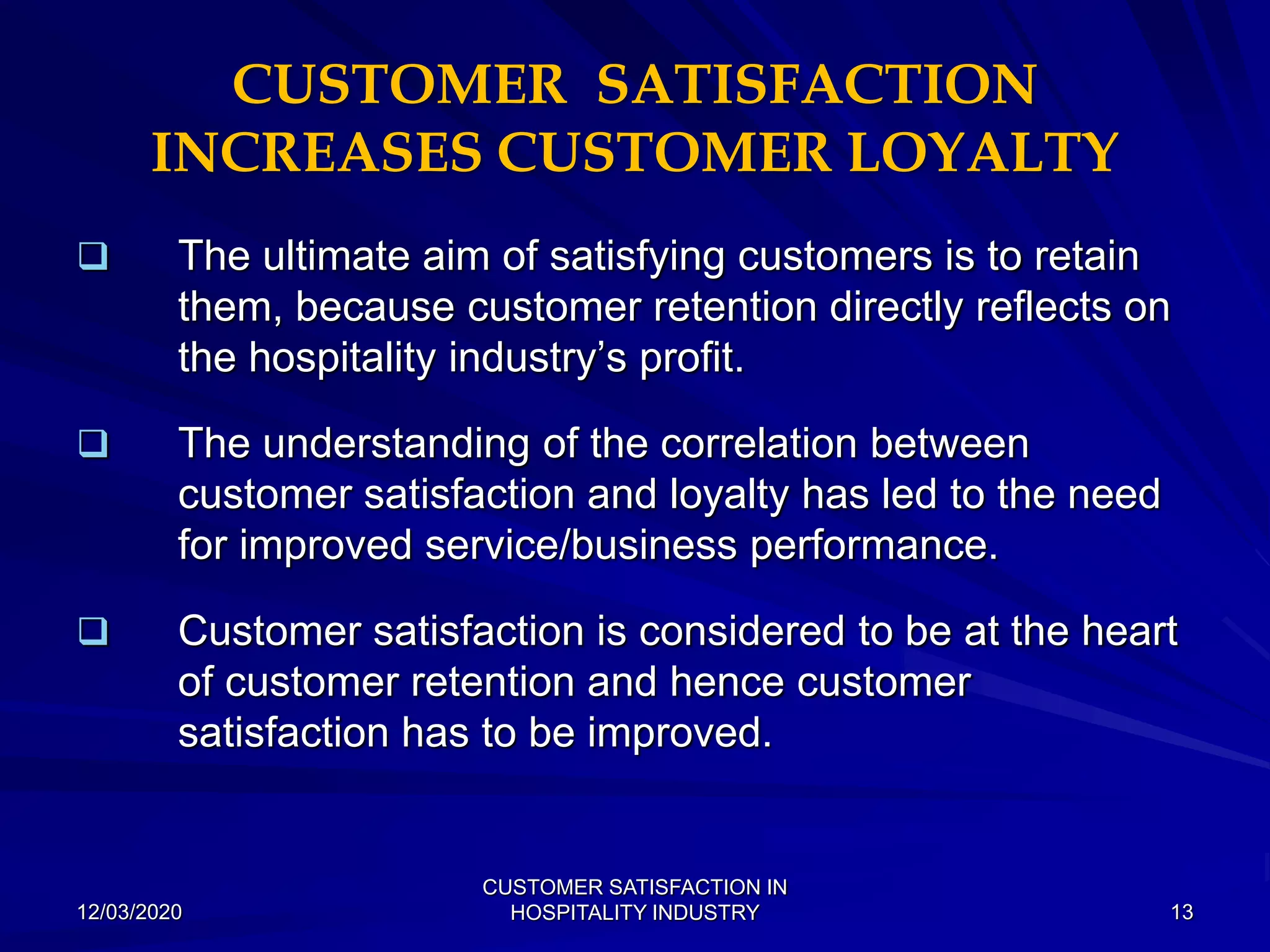 Customer Satisfaction in Hospitality Industry | PPTX