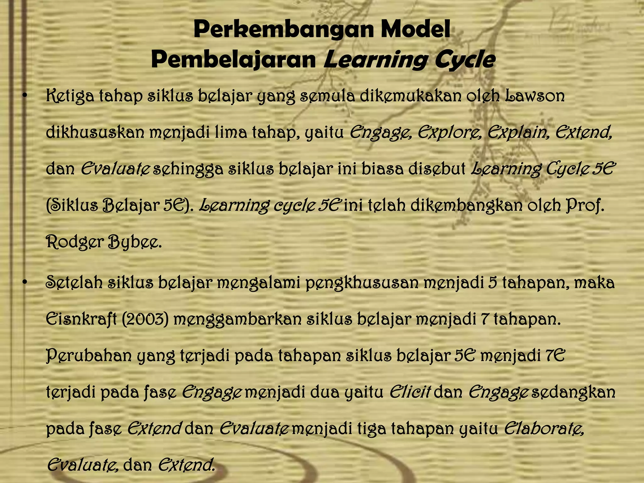 Pp pemb.mtk model learning cycle | PPTX