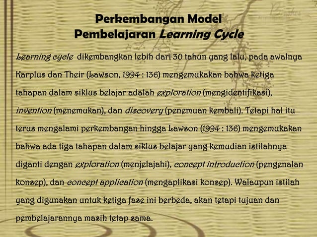 Pp pemb.mtk model learning cycle | PPT