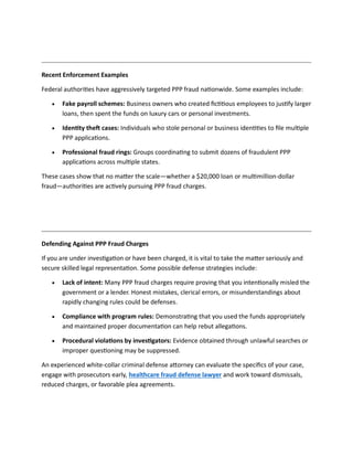 PPP Fraud Charges by pkatzlegal law pdf. | PDF