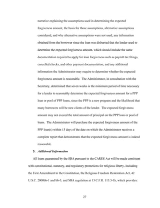 PPP. Interim Final Rules (IFR) from SBA | PDF
