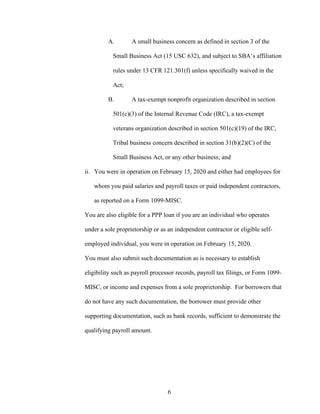 PPP. Interim Final Rules (IFR) from SBA | PDF