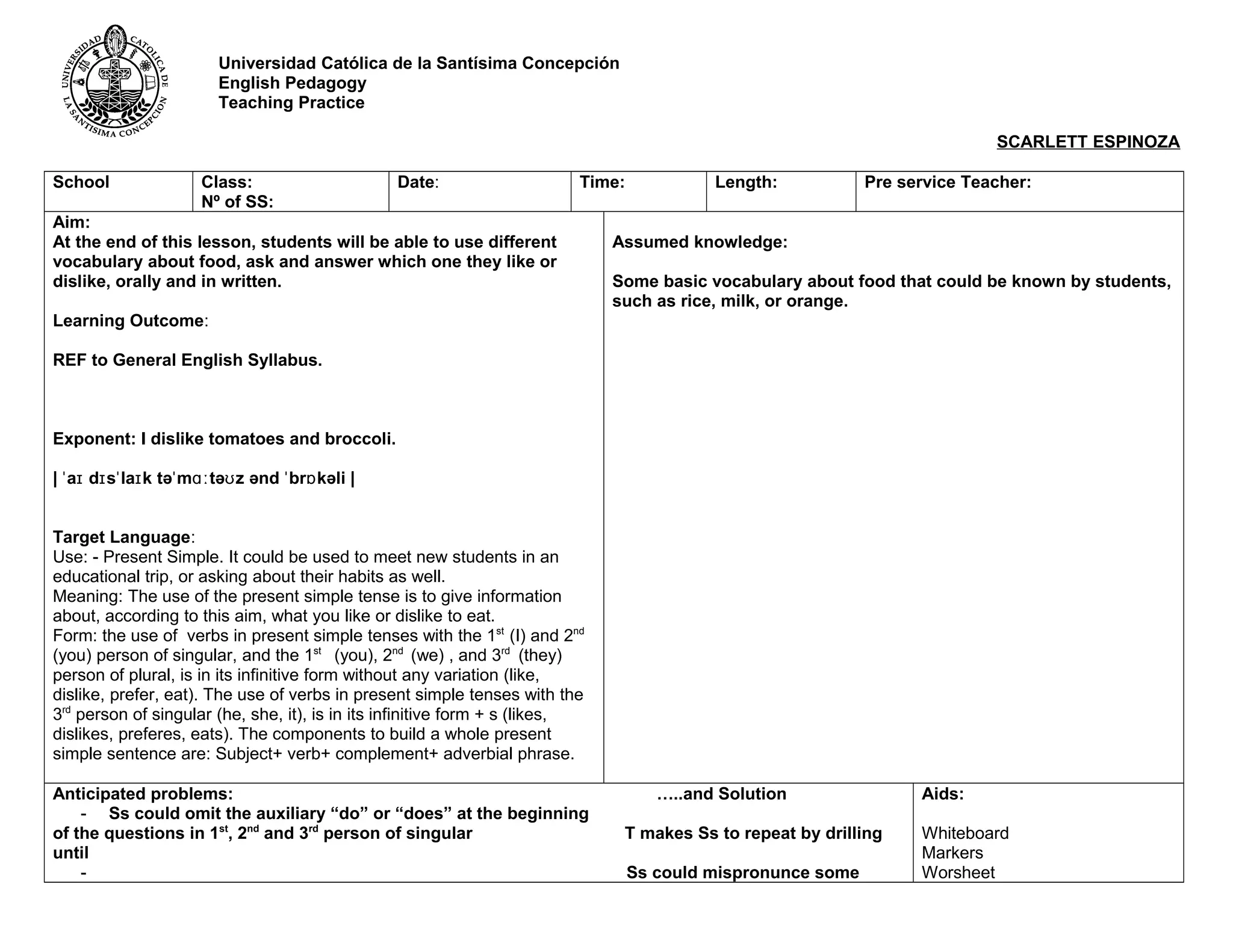 Scarlett's Lesson Plans | PPT