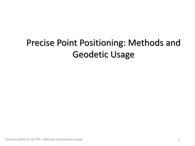 PPP methods and geodetic usage | PDF | Geography | Science