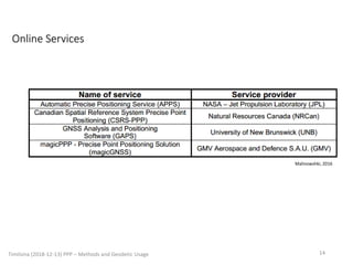 PPP methods and geodetic usage | PDF