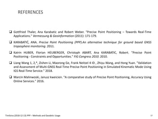 PPP methods and geodetic usage | PDF