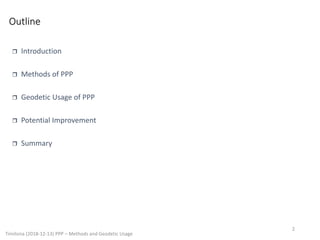 PPP methods and geodetic usage | PDF