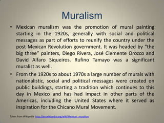 9th- LATIN AMERICA. MEXICAN MURALISM: Tech tool workshop. Bim III. 2012 ...
