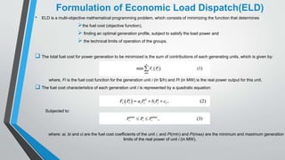 Economic load dispatch problem solving using "Cuckoo Search" | PPTX