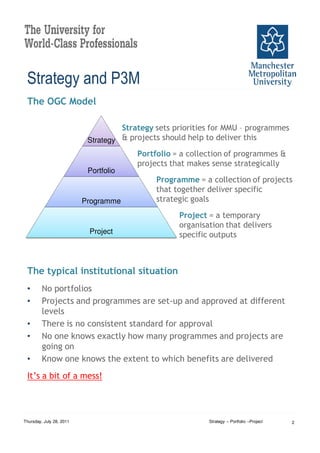 Portfolio, Project and Programme Management | PDF