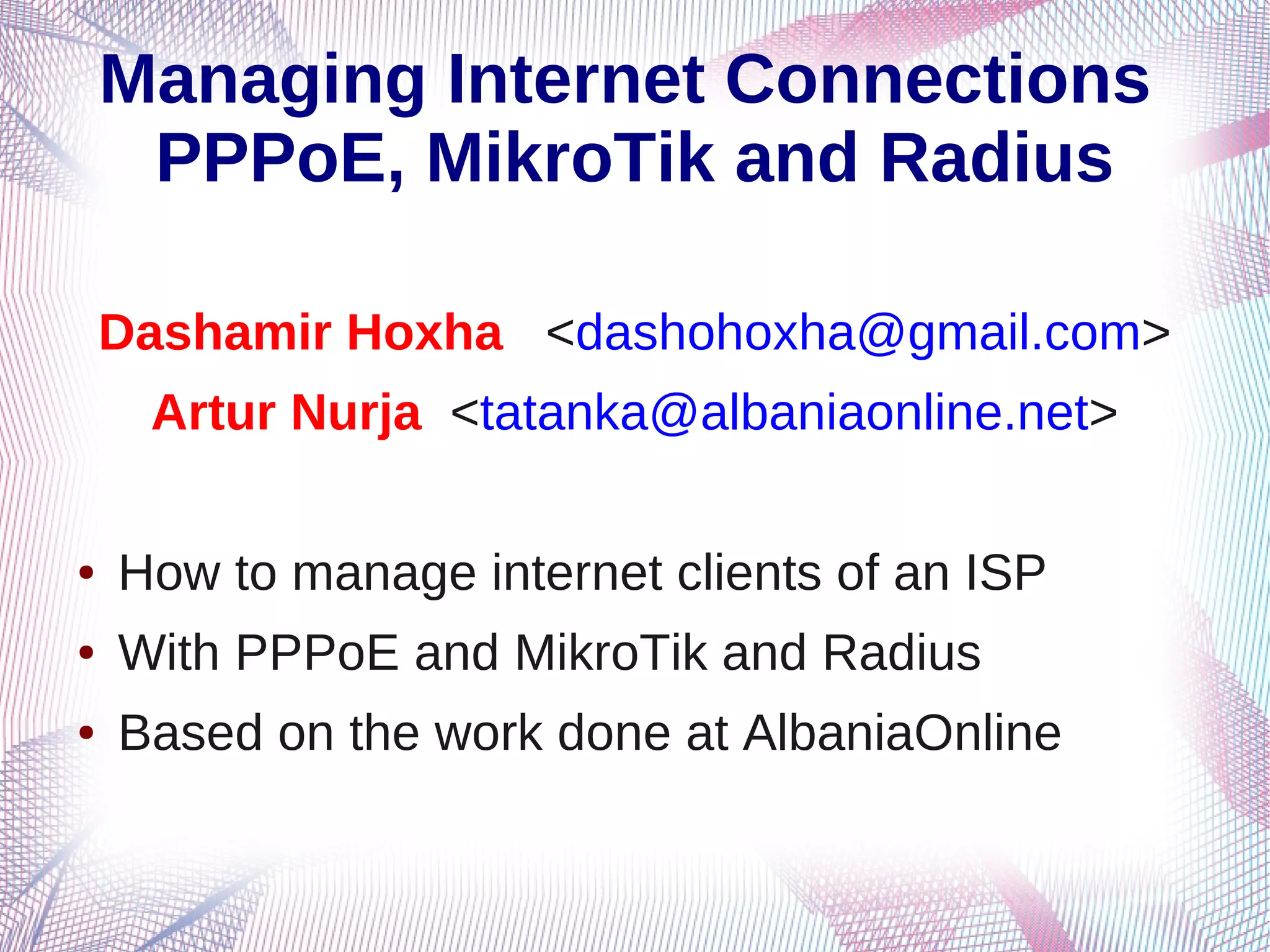 PPPoE With Mikrotik and Radius | PDF