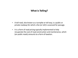 Presentation on Closed Toll & Toll Systems | PPTX