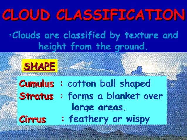 Ppp On Clouds And Their Classification Ppt