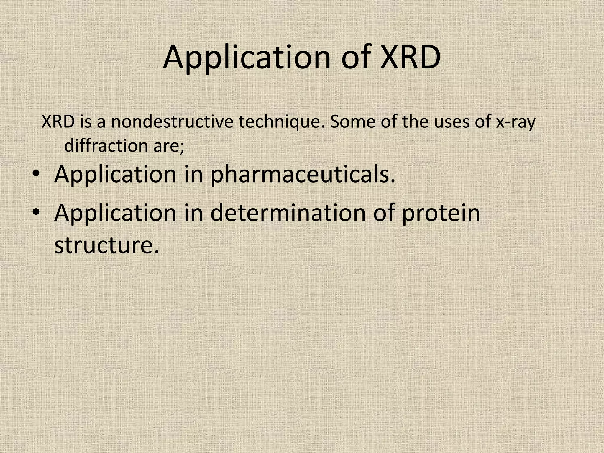X Ray Diffraction Spectroscopy | PPTX | Chemistry | Science