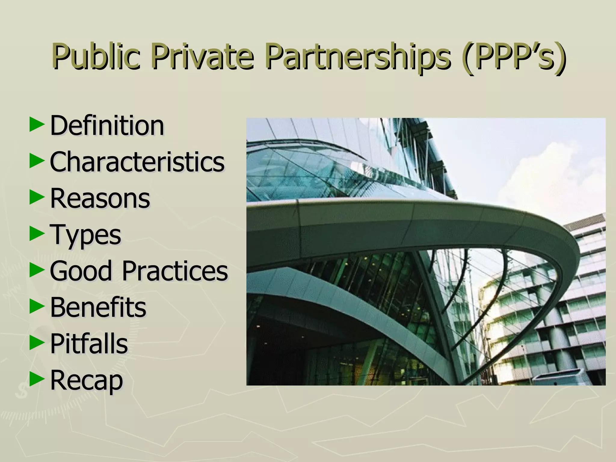 Public Private Partnerships | PPT