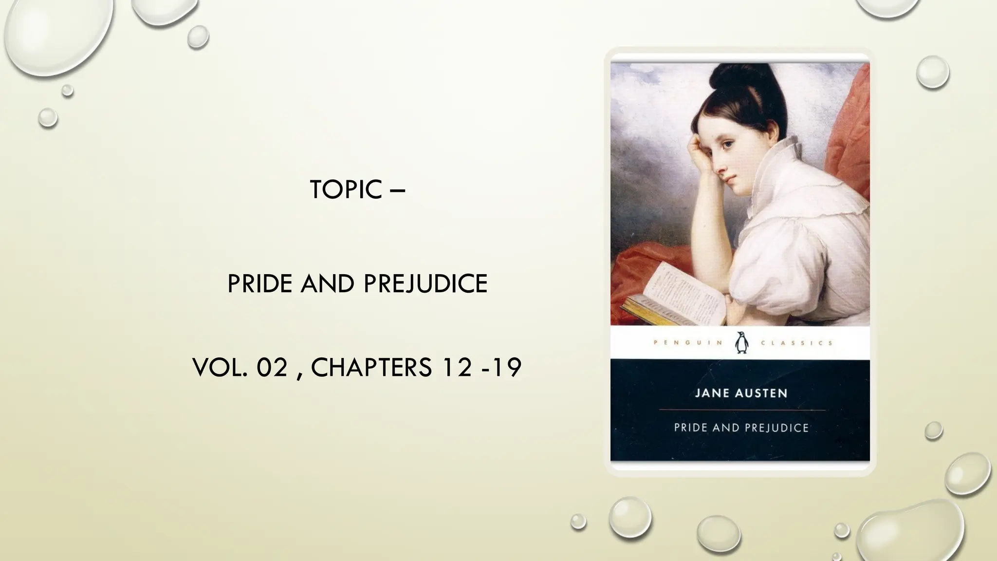 A presentation on Pride and Prejudice (vol.2,chapters:12-19) | PPT