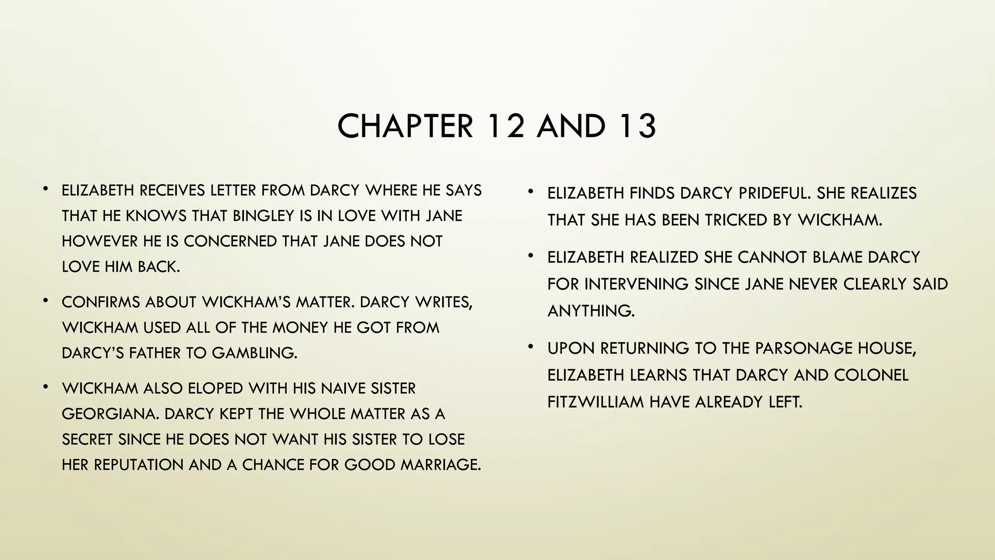A presentation on Pride and Prejudice (vol.2,chapters:12-19) | PPT