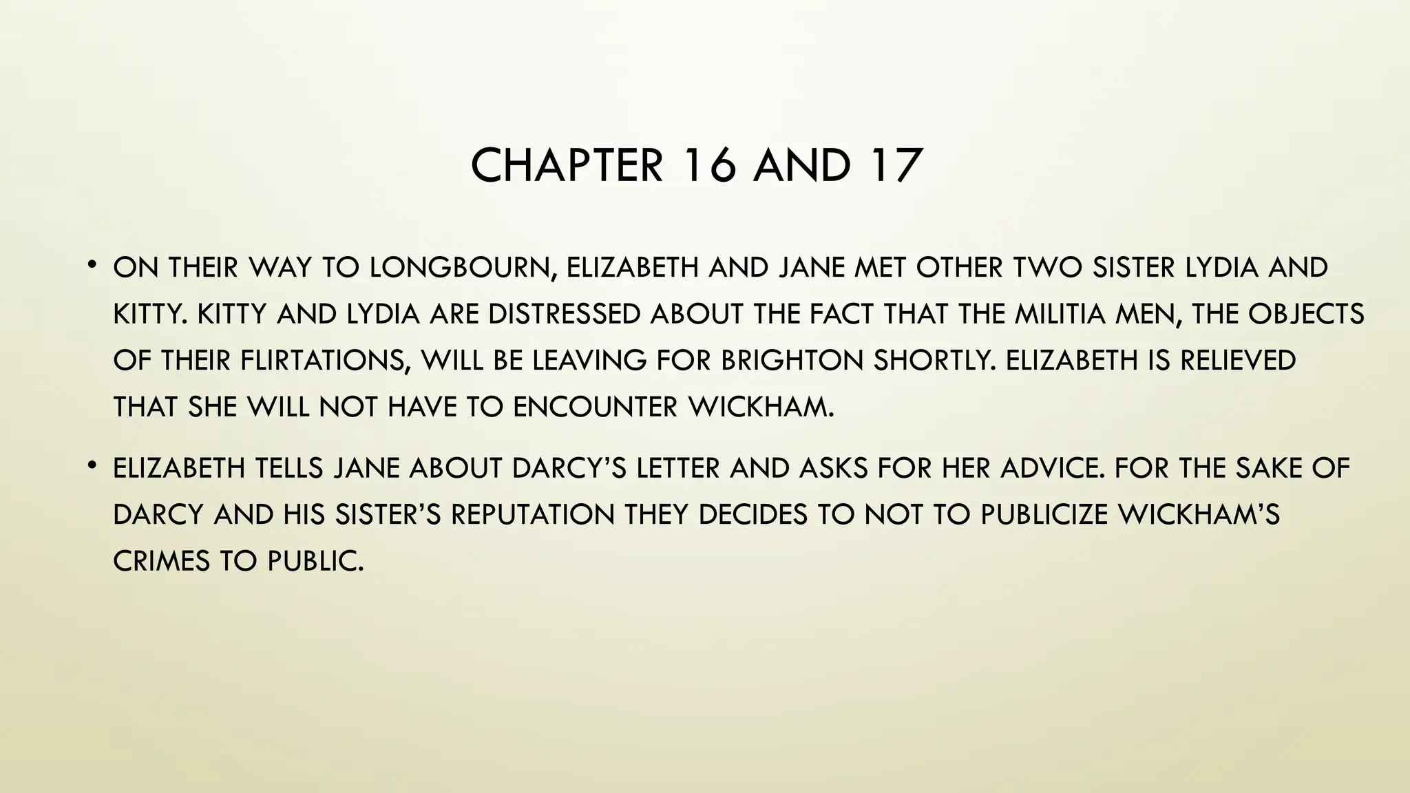 A presentation on Pride and Prejudice (vol.2,chapters:12-19) | PPT