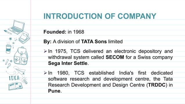 TCS PROJECT REPORT PRESENTATION.pptx | Business Accounting & Finance ...