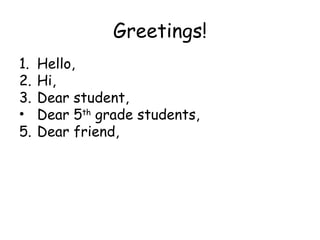 writing a letter | PPT