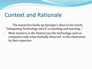 Pp presentation of action research on roadblocks in using technology | PPTX