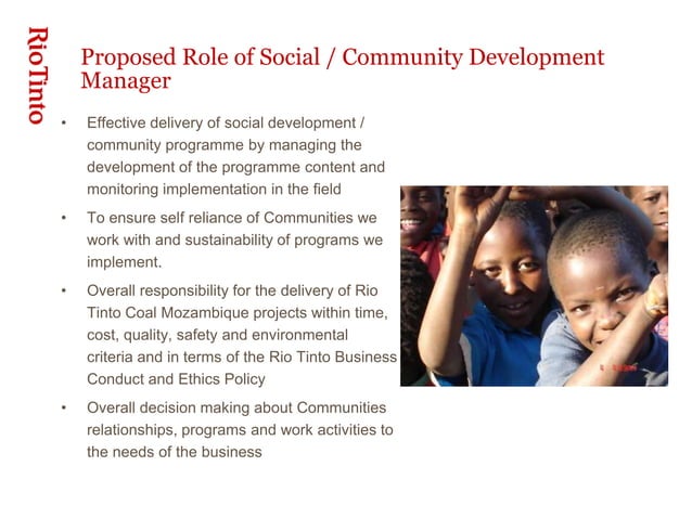 Peter Pichler Presentation Rio Tinto social / community development ...