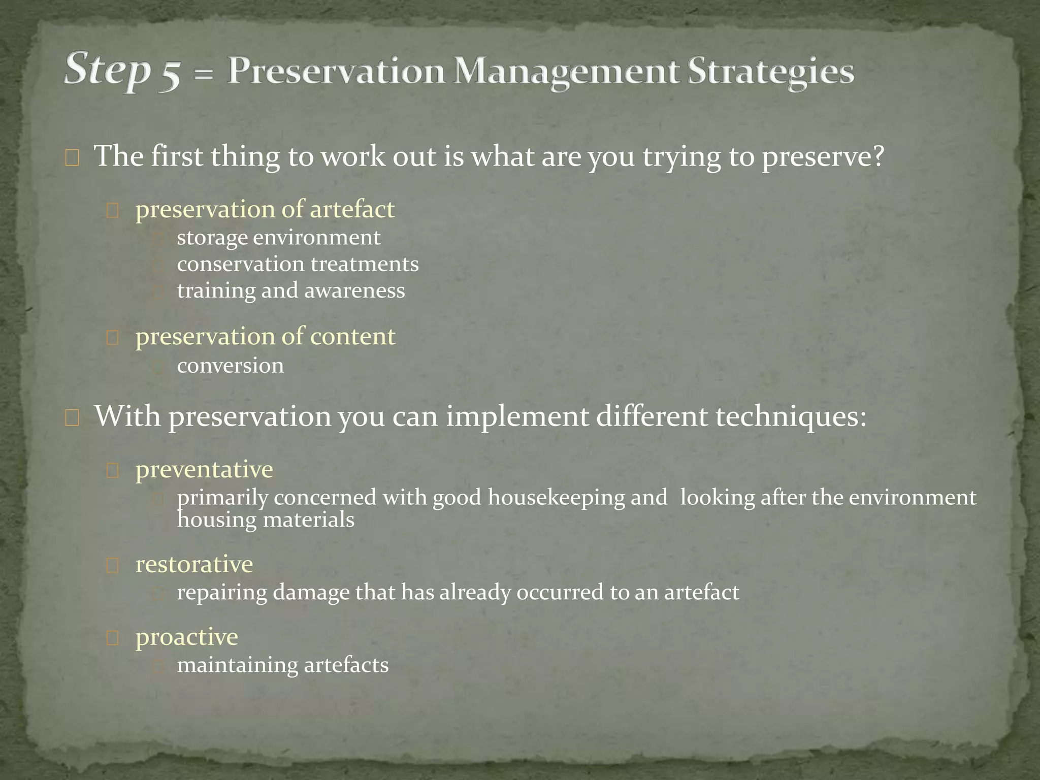 Preservation and conservation in your local museum | PPTX