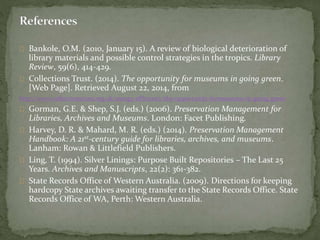 Preservation and conservation in your local museum | PPTX