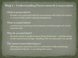 Preservation and conservation in your local museum | PPTX