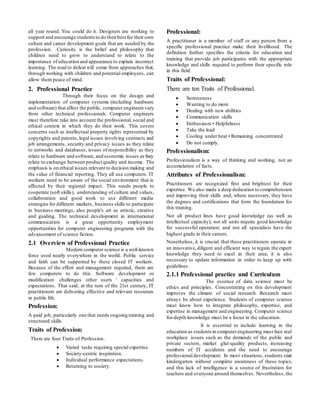 A Review of Professional Practices for Computer Sciences Students in ...