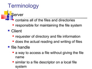 NETWORK FILE SYSTEM | PPT | Operating Systems | Computer Software and Applications