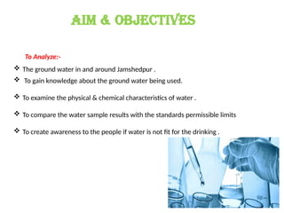 Power point presentation of water analysis around Jamshedpur subranekha ...