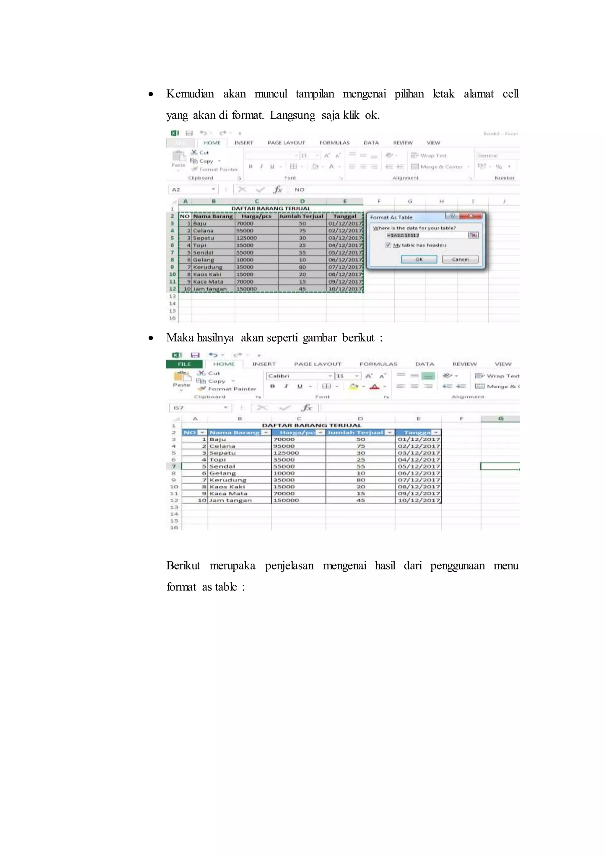 PENGGUNAAN FITUR NUMBER DAN STYLE PADA MICROSOFT OFFICE EXCELL 2013 | PDF