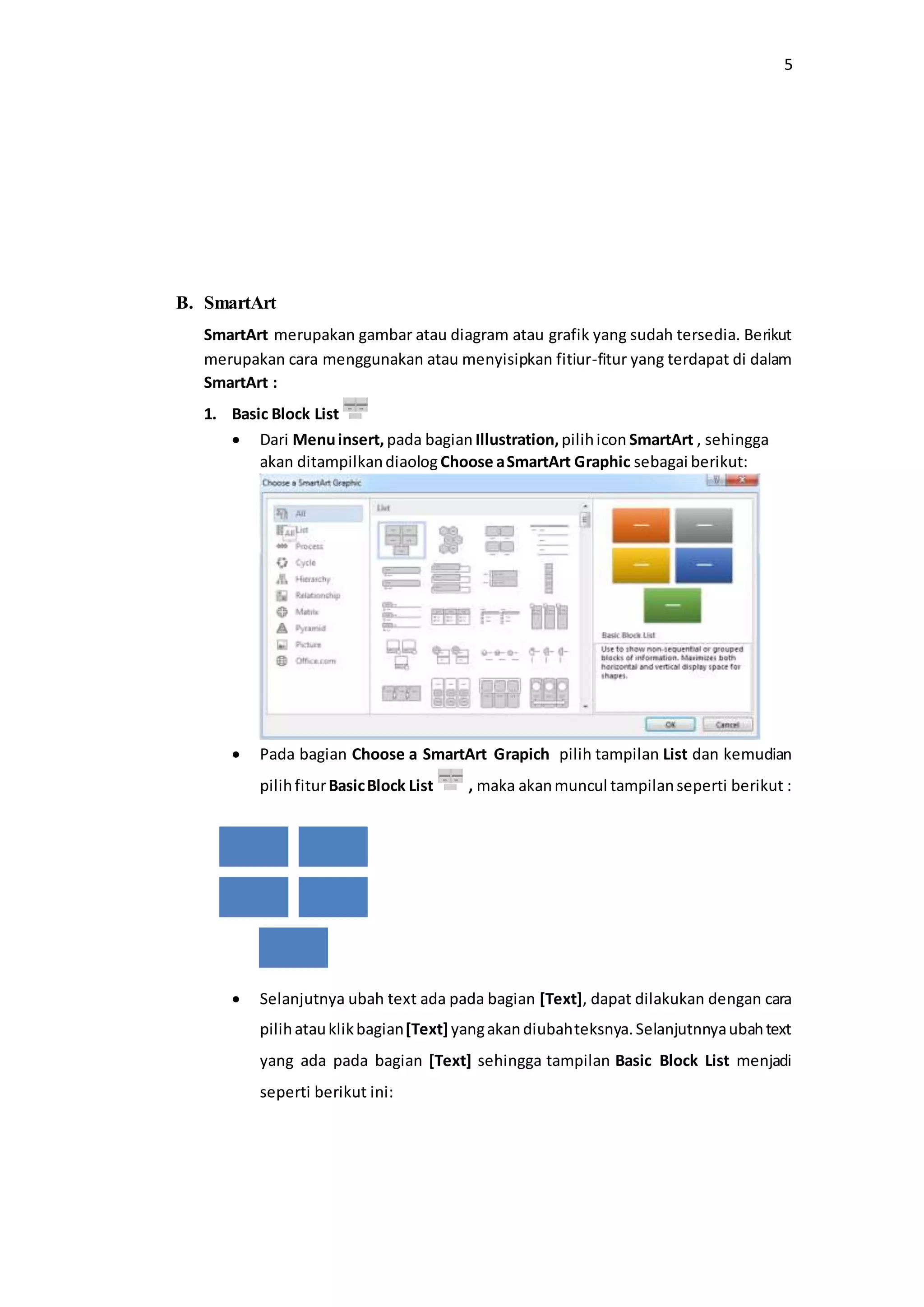 PENGGUNAAN FITUR SHAPES DAN SMARTART PADA MICROSOFT OFFICE WORD 2013 | DOCX