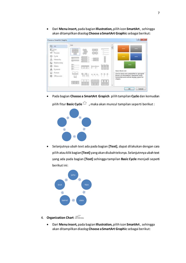 PENGGUNAAN FITUR SHAPES DAN SMARTART PADA MICROSOFT OFFICE WORD 2013 | DOCX