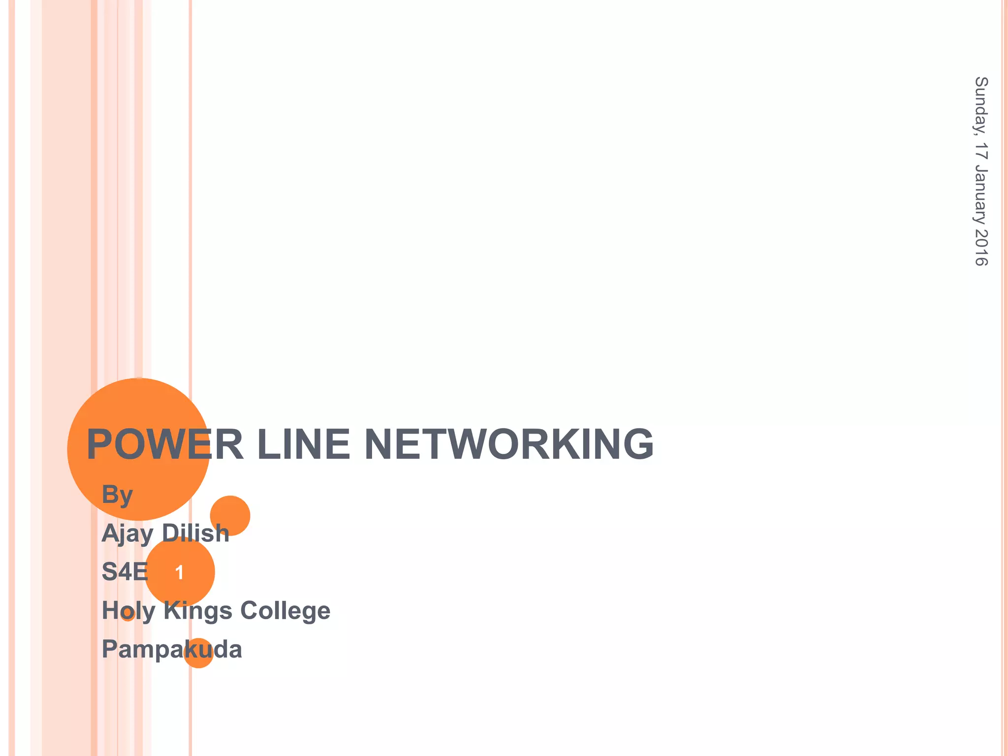 power line networking by ajay dilish | PPTX