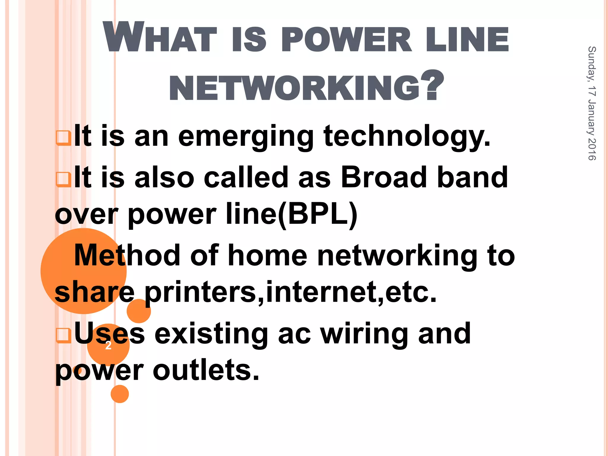 power line networking by ajay dilish | PPTX