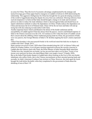India-China Border Disputes: A Study of Line of Actual Control and the ...