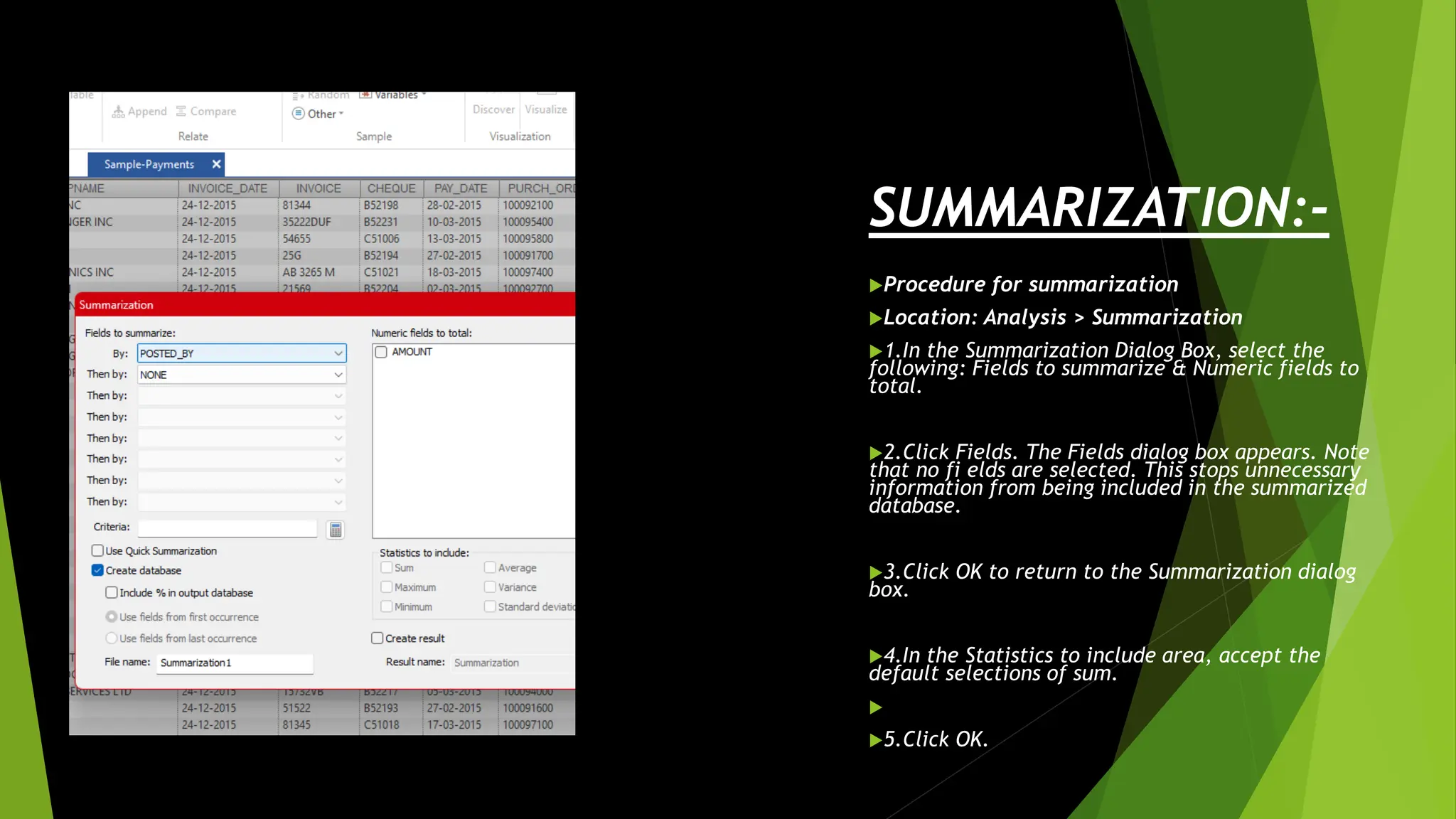 Presentation on IDEA auditing software CA | PPTX | Databases | Computer Software and Applications