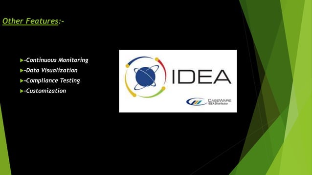 Presentation on IDEA auditing software CA | PPTX | Databases | Computer ...