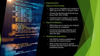Presentation on IDEA auditing software CA | PPTX | Databases | Computer Software and Applications