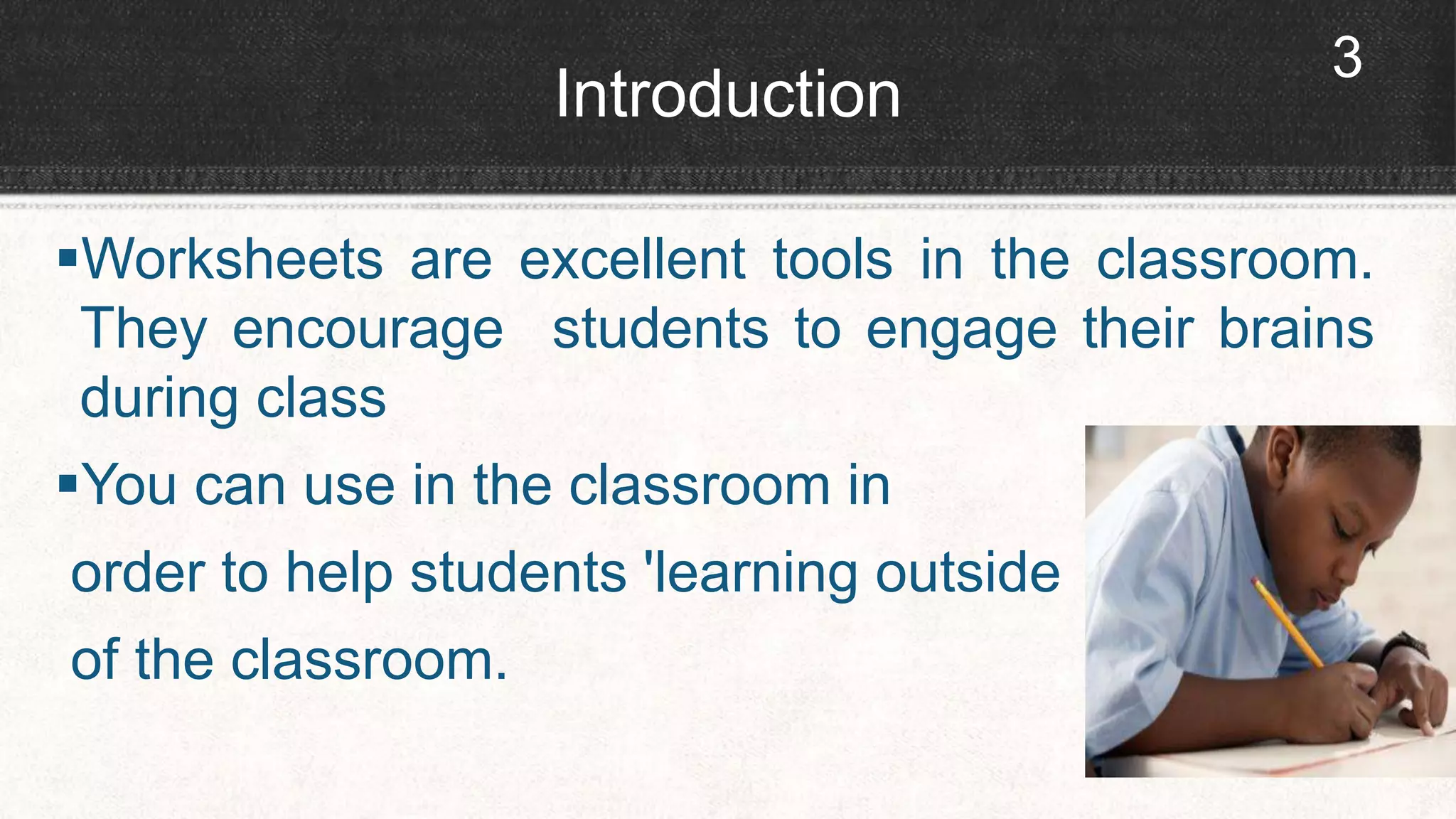 Worksheets Power Point Presentation | PPTX